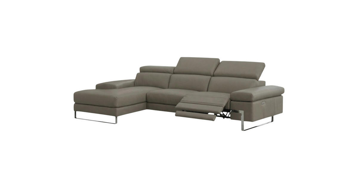 ECKSOFA Lete Echtleder mit 1 x Relaxfunktion Greige jetzt nur online ...