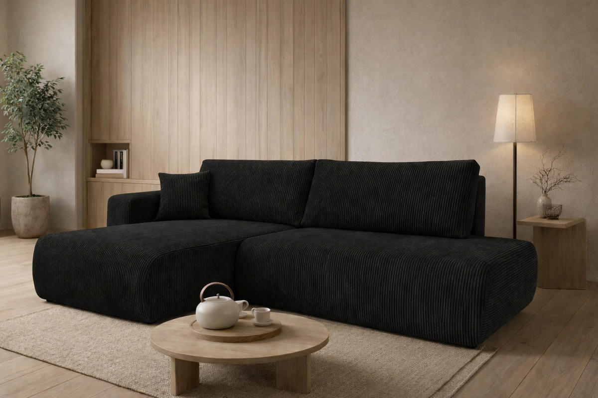 Kaiser Möbel ECKSOFA Mit Schlaffunktion Und Bettkasten, Cordstoff Poso ...