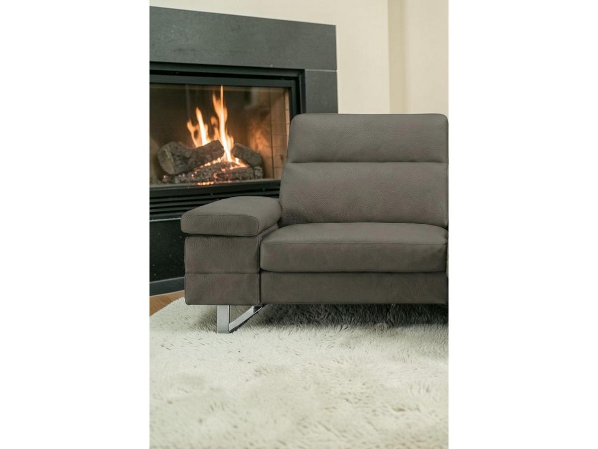 3-SITZER Sofa Virage Echtleder mit 1 x Relaxfunktion Greige jetzt nur ...