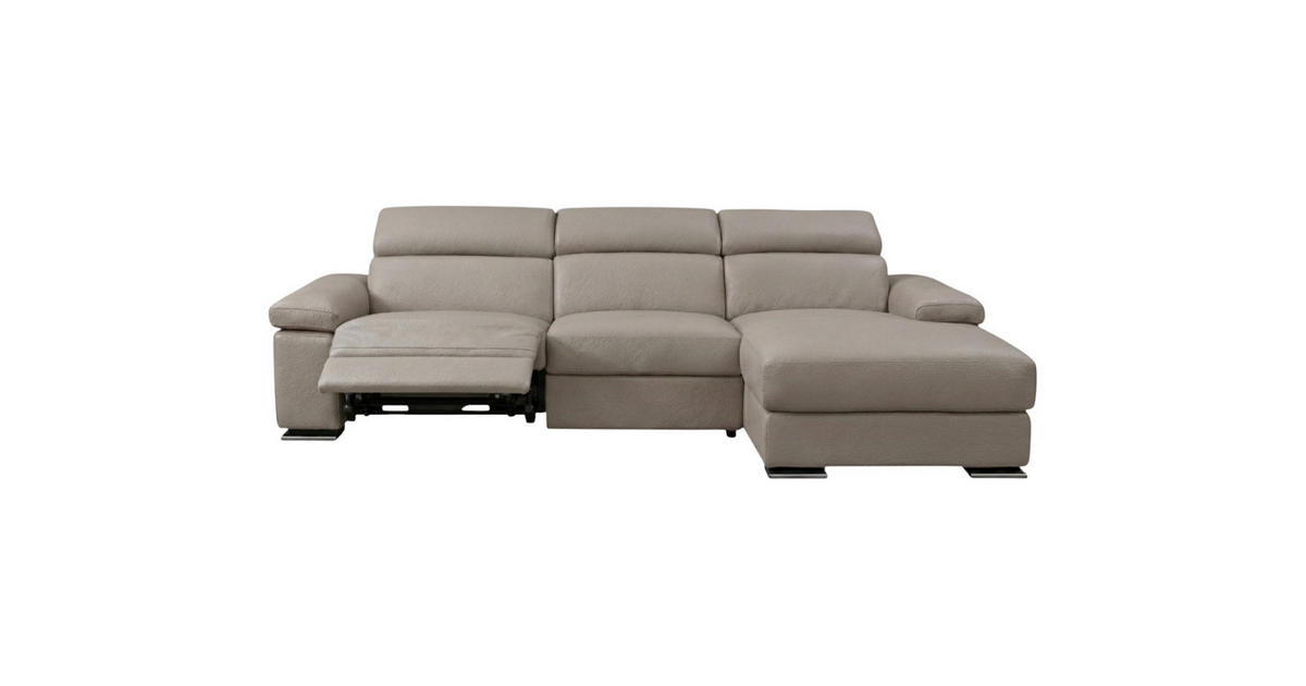 ECKSOFA Plutone Echtleder mit 1 x Relaxfunktion Greige jetzt nur online ...