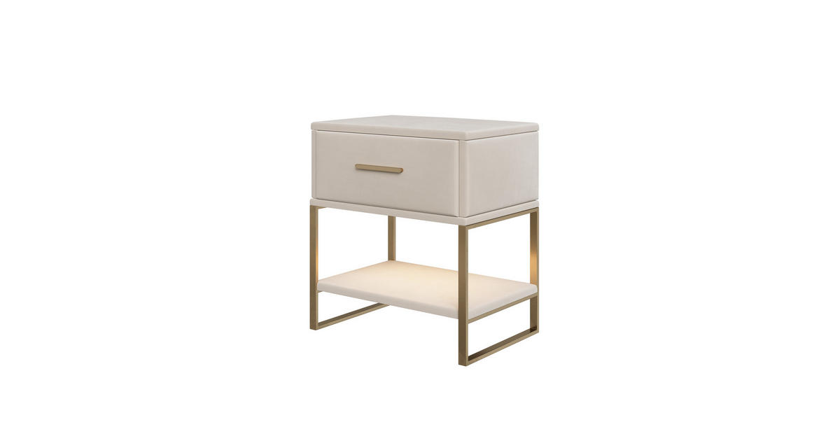 Fortuna Lai NACHTTISCH 2er Set Samt LED 1 Schublade beige jetzt nur ...