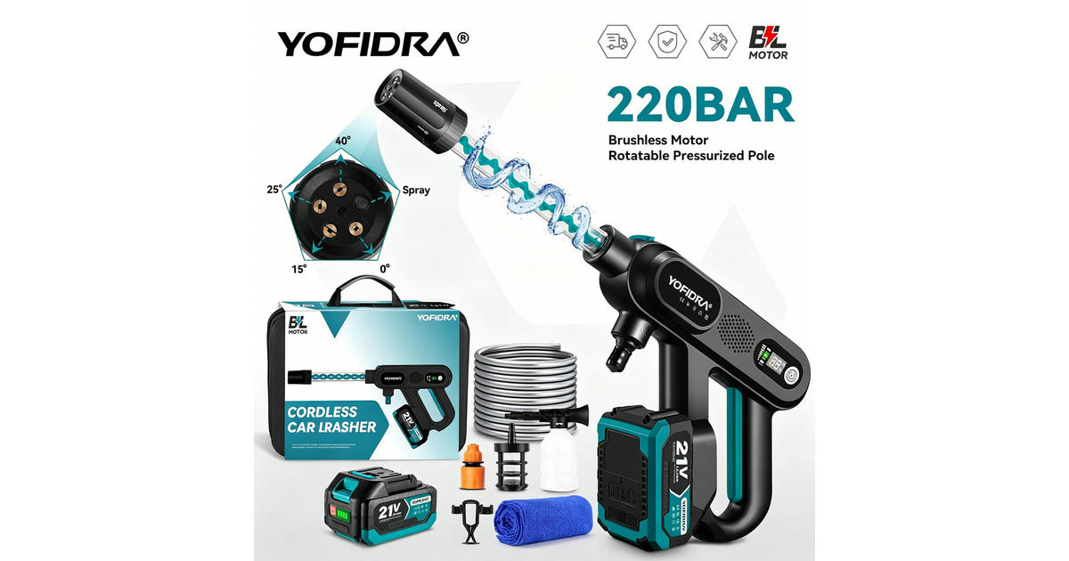Coonoor HOCHDRUCKREINIGER 220 Bar – Bürstenlos, Makita Akku kompatibel ...