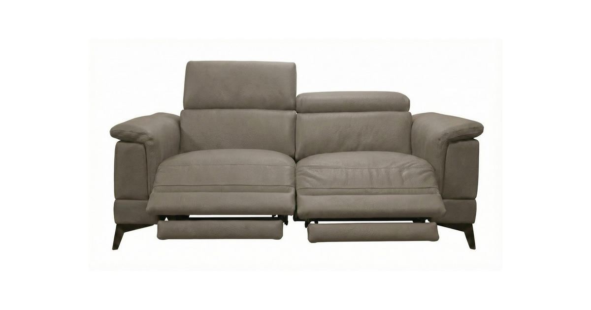 3-SITZER Sofa Planet Echtleder mit 2 x Relaxfunktion Greige jetzt nur ...