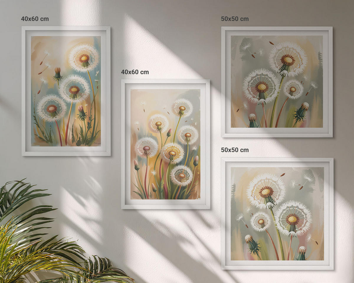 TULUP BILDER SET 4er Set - 50x50 cm & 40x60 cm Weißer Rahmen ...