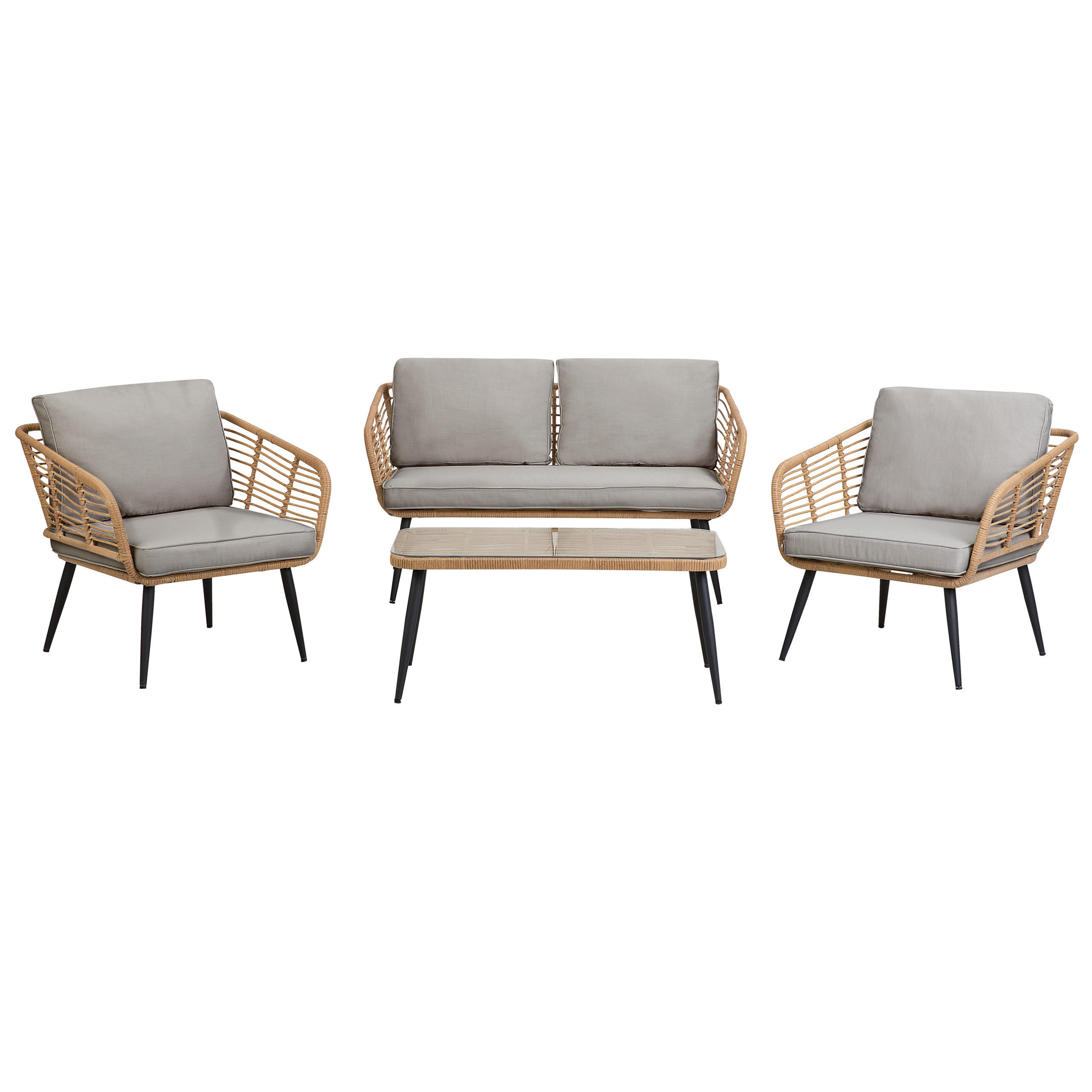 Beliani 4 SITZER LOUNGE SET Rattan Naturlich Corinth Ii jetzt nur online XXXLutz