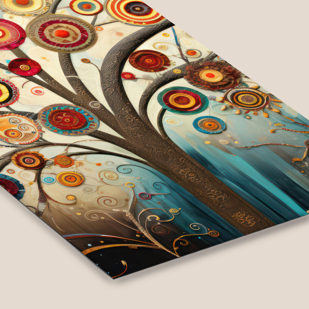 MuchoWow POSTER MIT RAHMENGERAHMTES BILD Baum - Baum des Lebens - Farbe ...