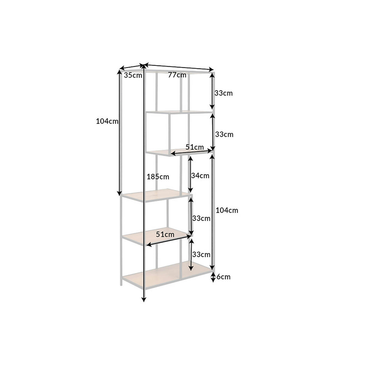 riess-ambiente STANDREGAL SLIM LINE Schichtholz Natur 185 cm jetzt nur ...
