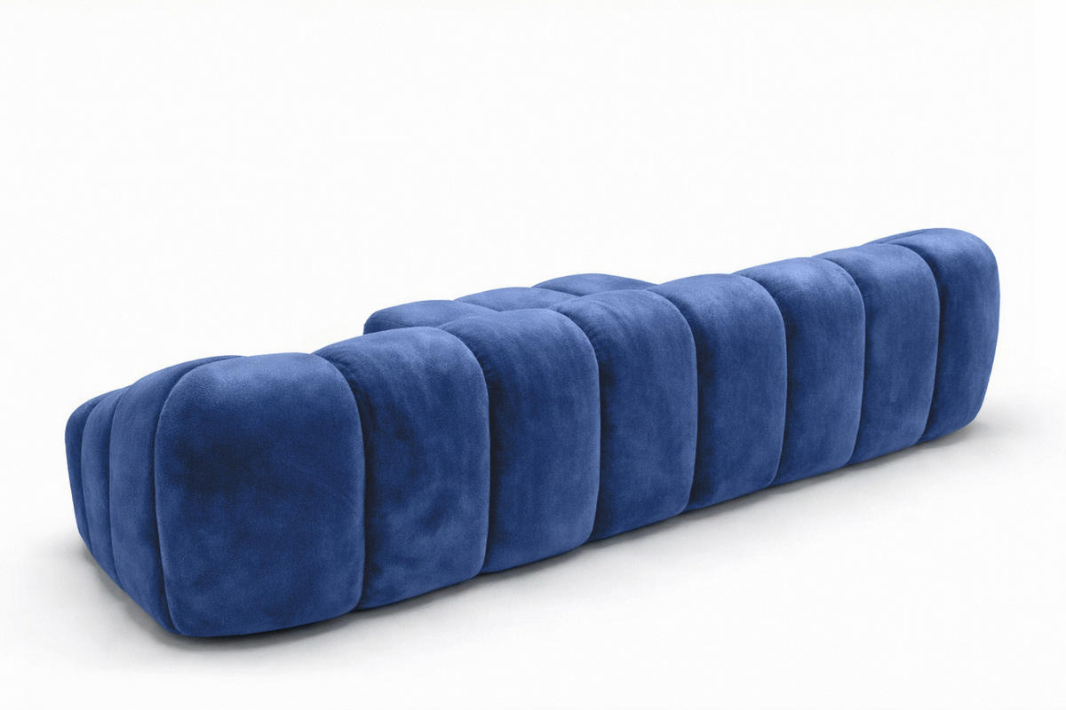Kaiser Möbel ECKSOFA Modulare L-Form, Veloursstoff Bluvel, Tintenblau ...