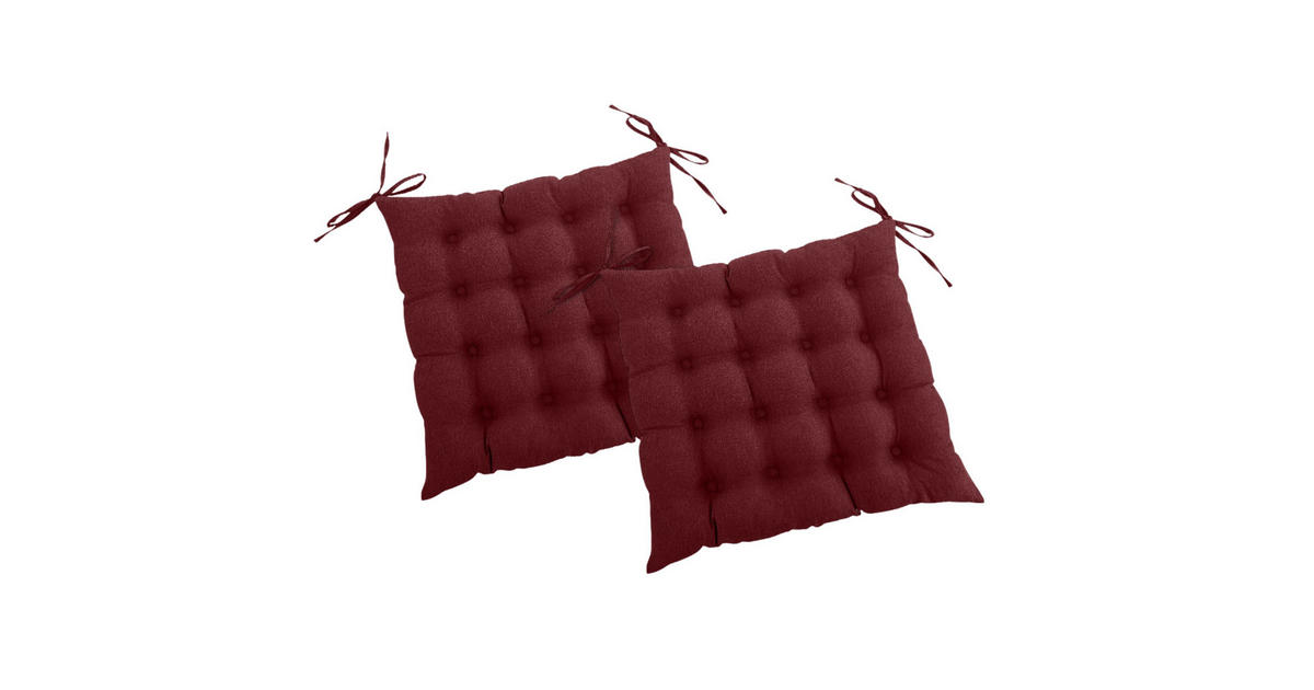 wometo 2-ER Set Sitzkissen 16-Punkt-Steppung 40x40 cm dunkelrot jetzt ...