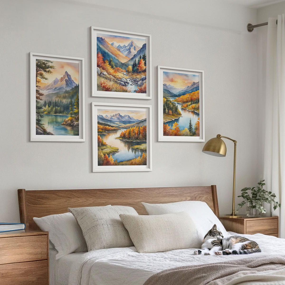 TULUP BILDER SET 4er Set - 50x50 cm & 40x60 cm Weißer Rahmen ...