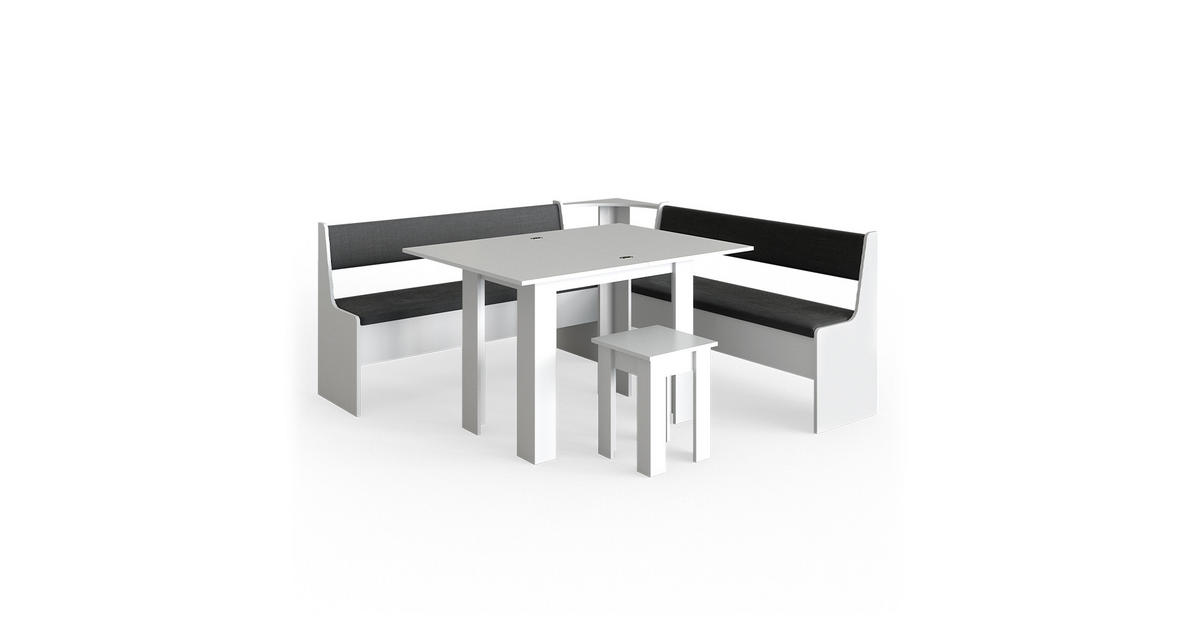 Vicco ECKBANKGRUPPE Roman Weiß 180 x 180 cm mit Tisch online entdecken ...