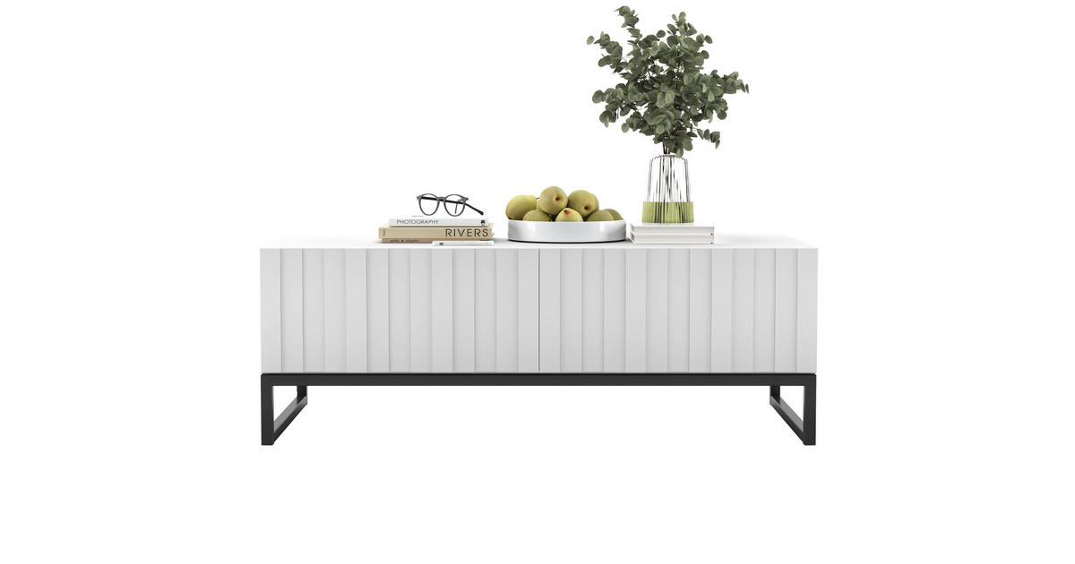 Meble Lindner COUCHTISCH Elpis Weiß matt 110 cm mit Metallrahmen jetzt ...