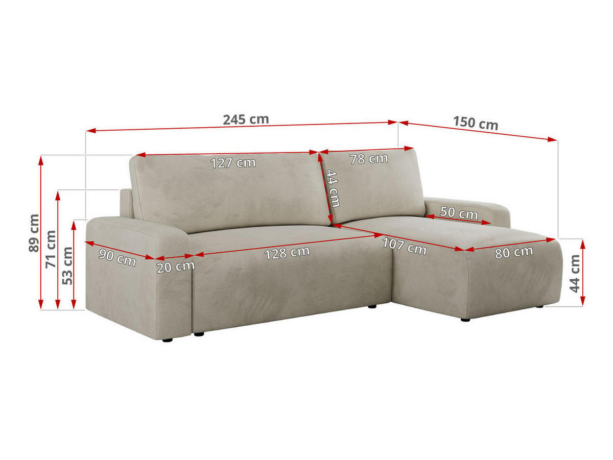 MKS ECKSOFA ARGOS Beige Velours jetzt nur online XXXLutz