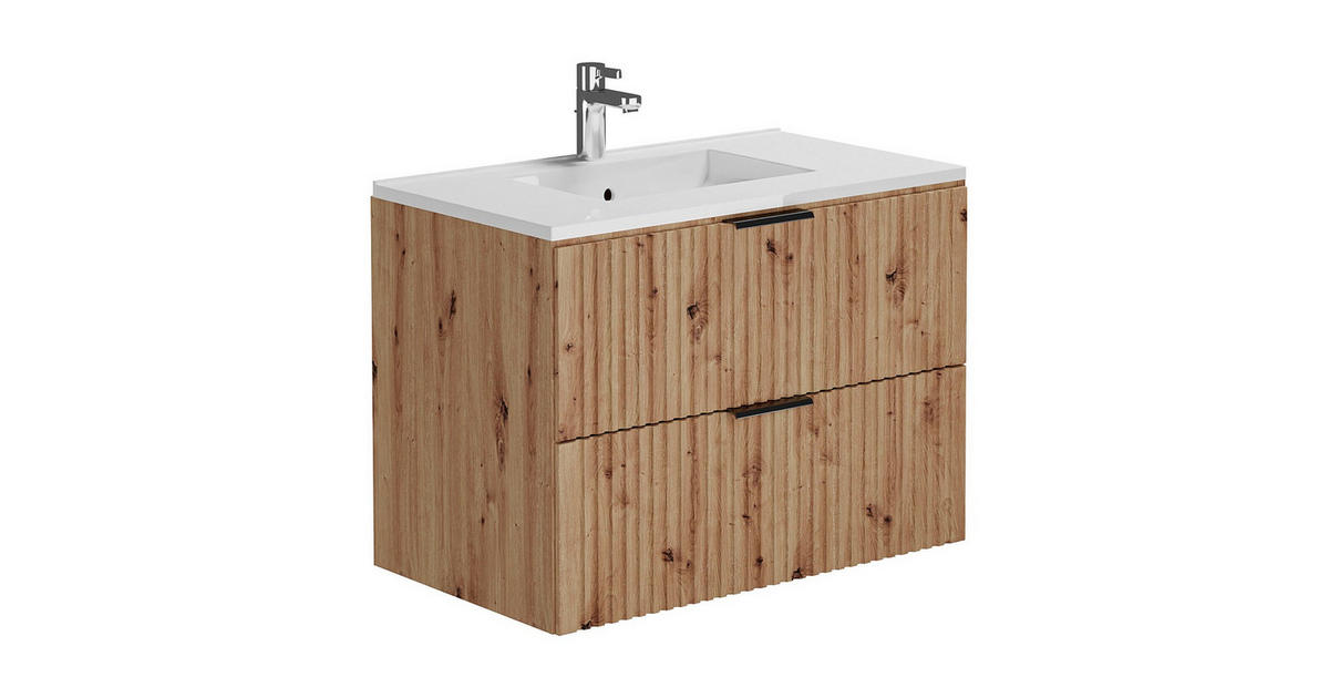 Vente-Unique EINZELWASCHTISCH - 80 cmcm x 46 cmcm - Holz, Platte ...