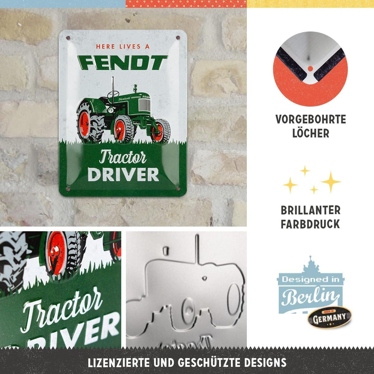 Nostalgic-Art BLECHSCHILD 15/20 cm Fendt – Tractor Driver jetzt nur ...