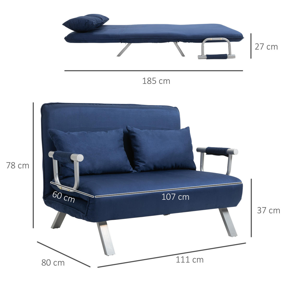 Homcom lounge sofa bed store