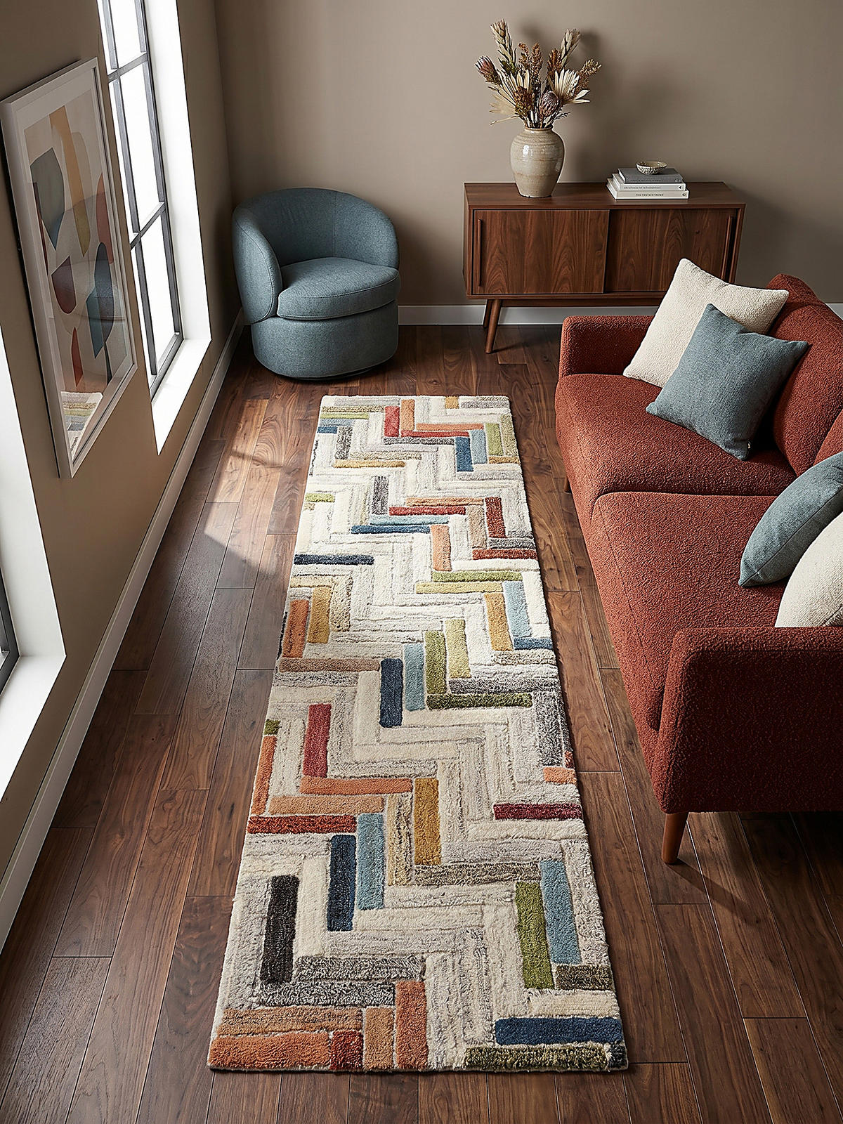 KADIMA DESIGN WOLLTEPPICH ESK, geometrisch, Florhöhe 10 mm, Bunt, 60 x ...