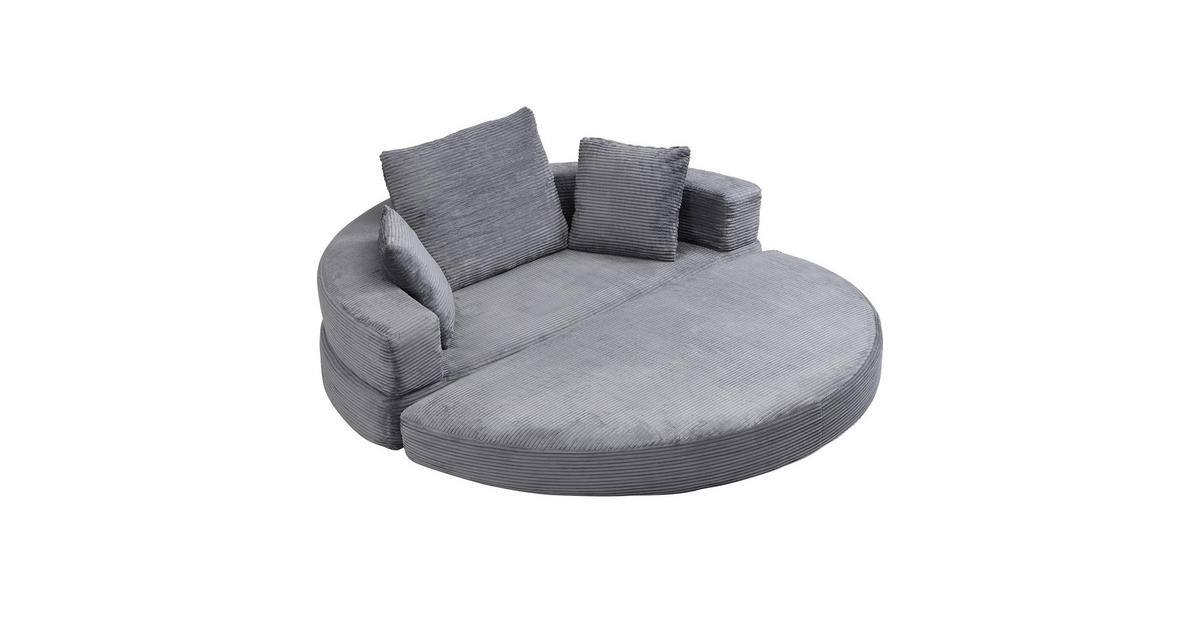 Redom KLAPPSOFABETT Cord Samt-Optik 2-in-1 Sofa und Bett Grau 173/176 ...