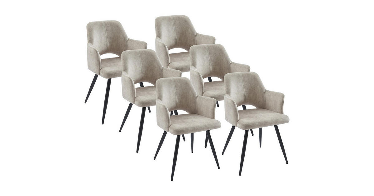 Vente-Unique STUHL - 54 cm x 59 cm - Stoff - Beige - KADIJA jetzt nur ...