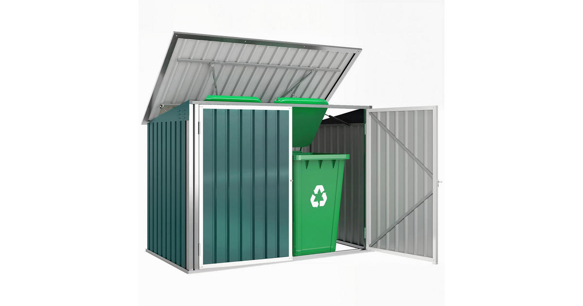 Vallsero GARTENHAUS Mülltonnenbox , für 2 Mülltonnen, pneumatischer ...