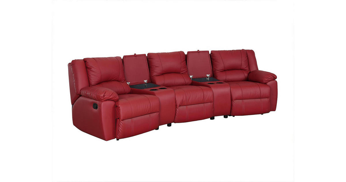 Vente-Unique RELAXSOFA - -Sitzer - Leder - Rot - jetzt nur online ...