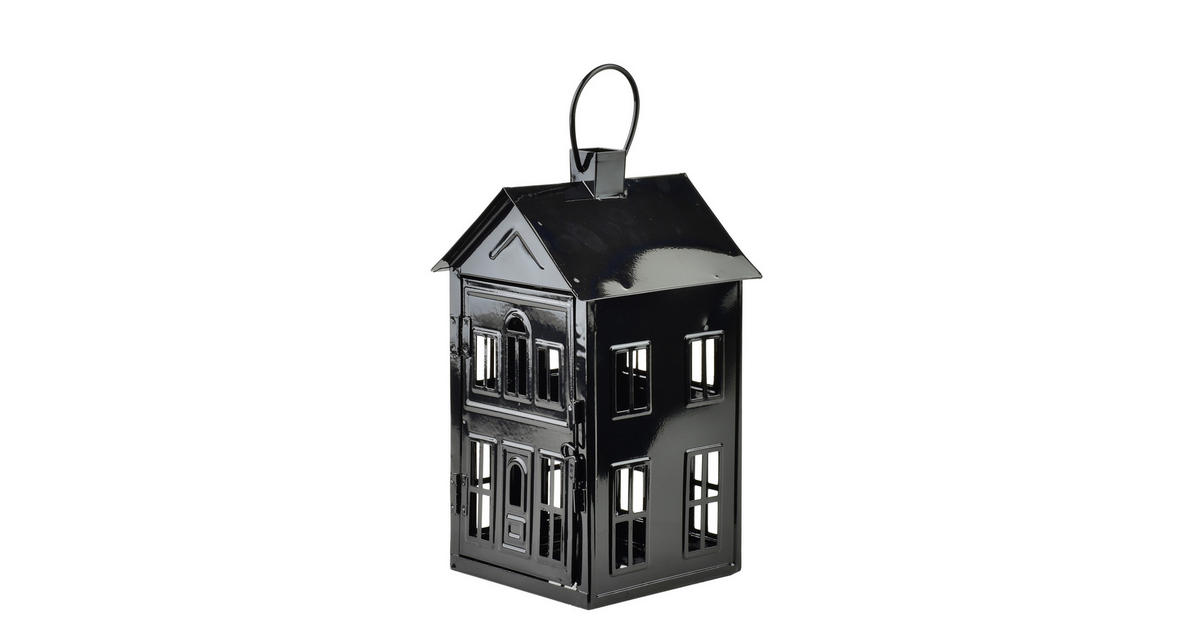 Mondex LATERNENHAUS Roger Schwarz 14,8x14,3xh26,8 cm Metall jetzt nur ...