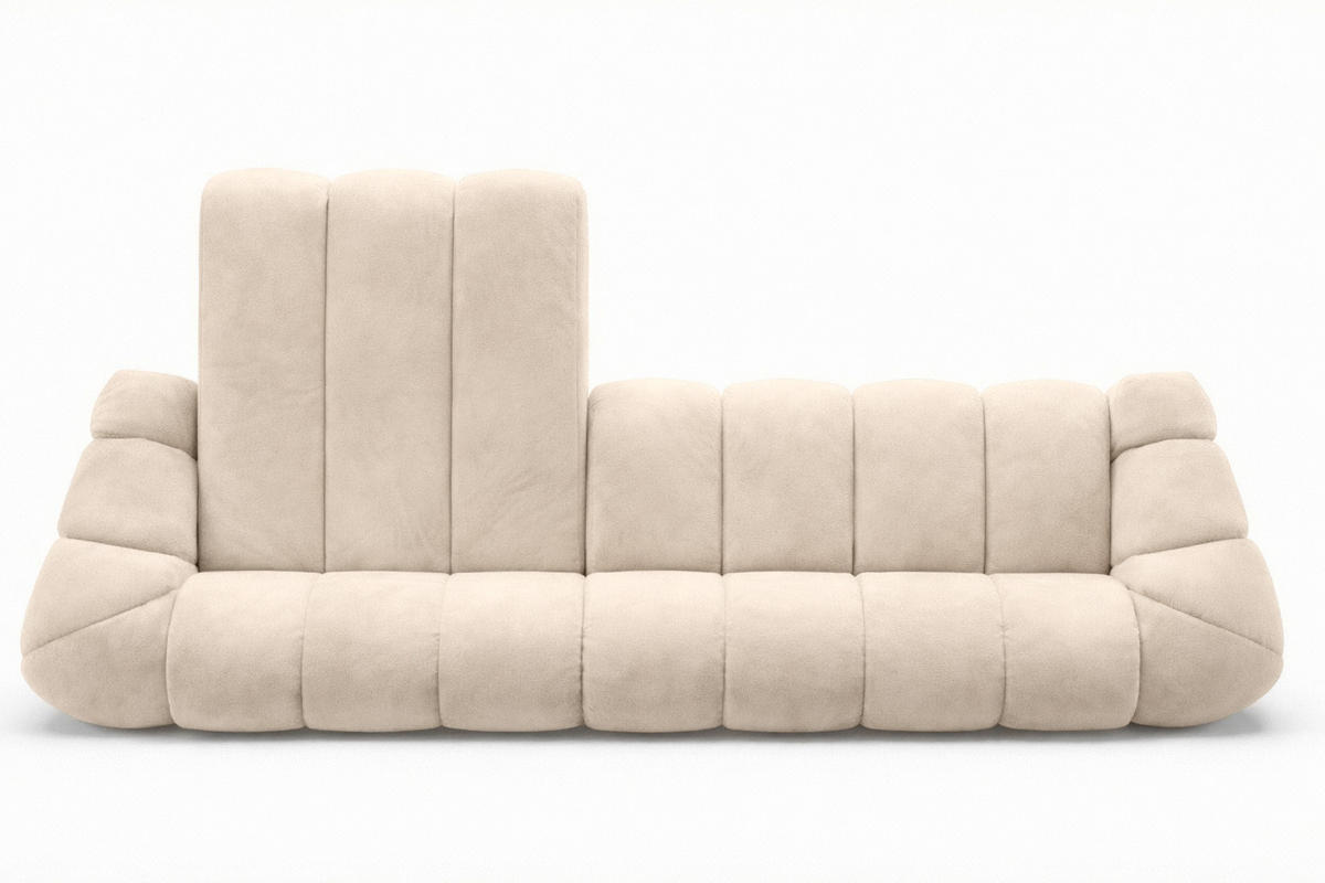 Kaiser Möbel ECKSOFA Modulare L-Form, Veloursstoff Bluvel, Creme, Links ...