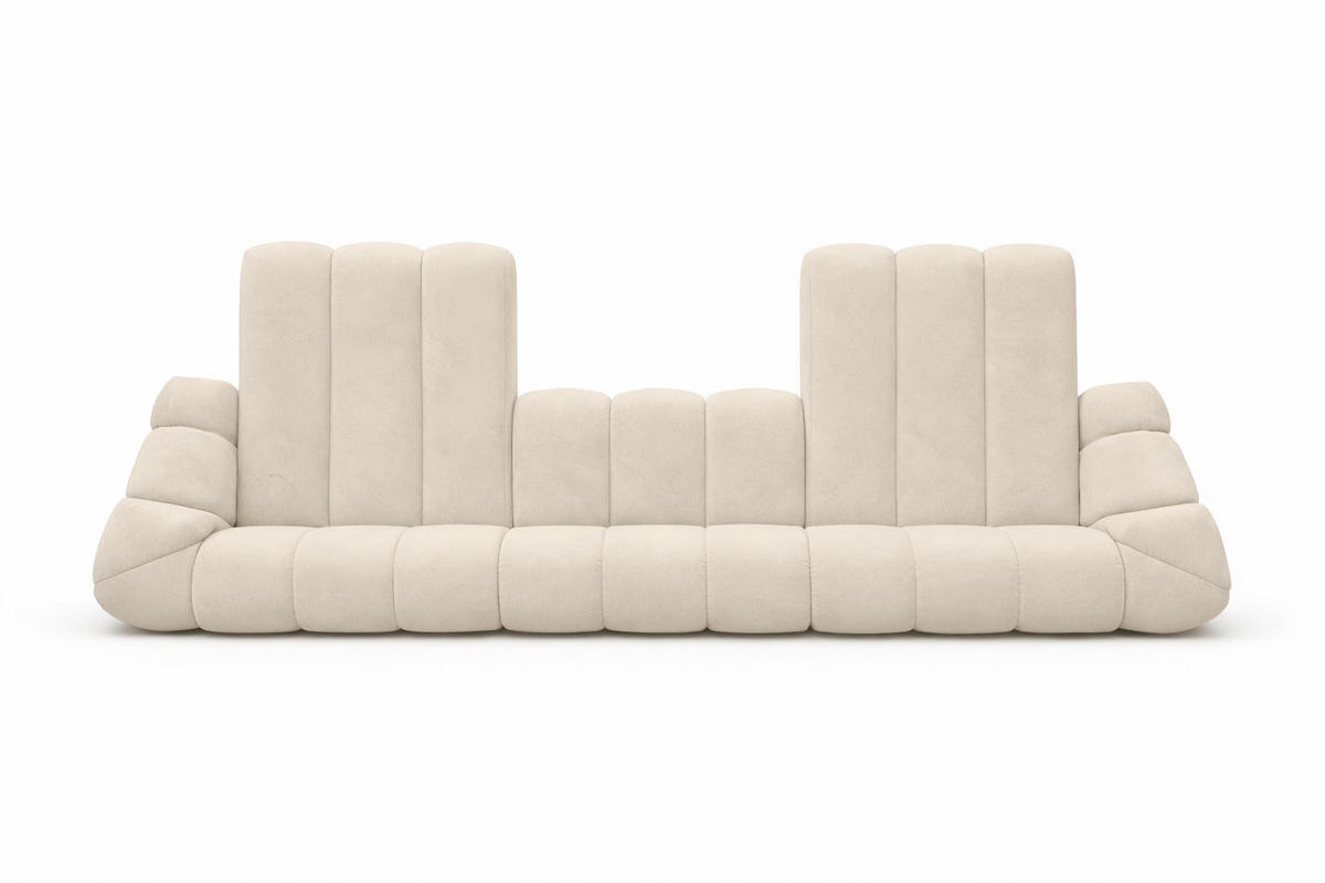 Kaiser Möbel ECKSOFA Modulare U-Form, Veloursstoff Bluvel, Creme ...