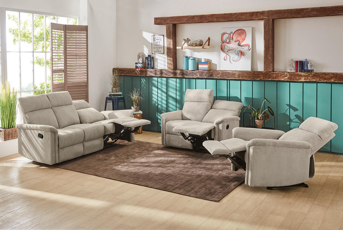 luma home 2 SITZER RELAXSOFA 127 93 100 cm Federkern Liegefunktion verstellbar durch halbautomatische Relaxfunktion Cord Beige 15505 jetzt nur online XXXLutz