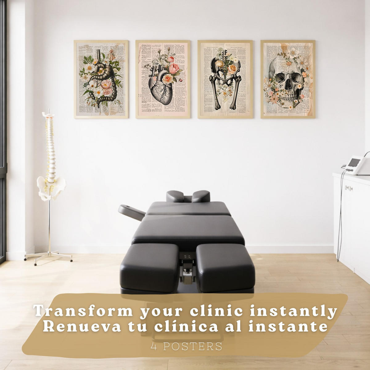 Nacnic POSTER Set aus 4 Anatomie Mensch Botanische Drucke und mit ...