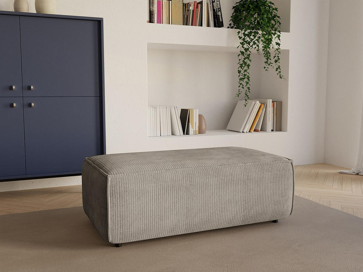 Vente-Unique SITZHOCKER - 1 Person - Samt, Stoff - Taupe - AMELIA jetzt ...