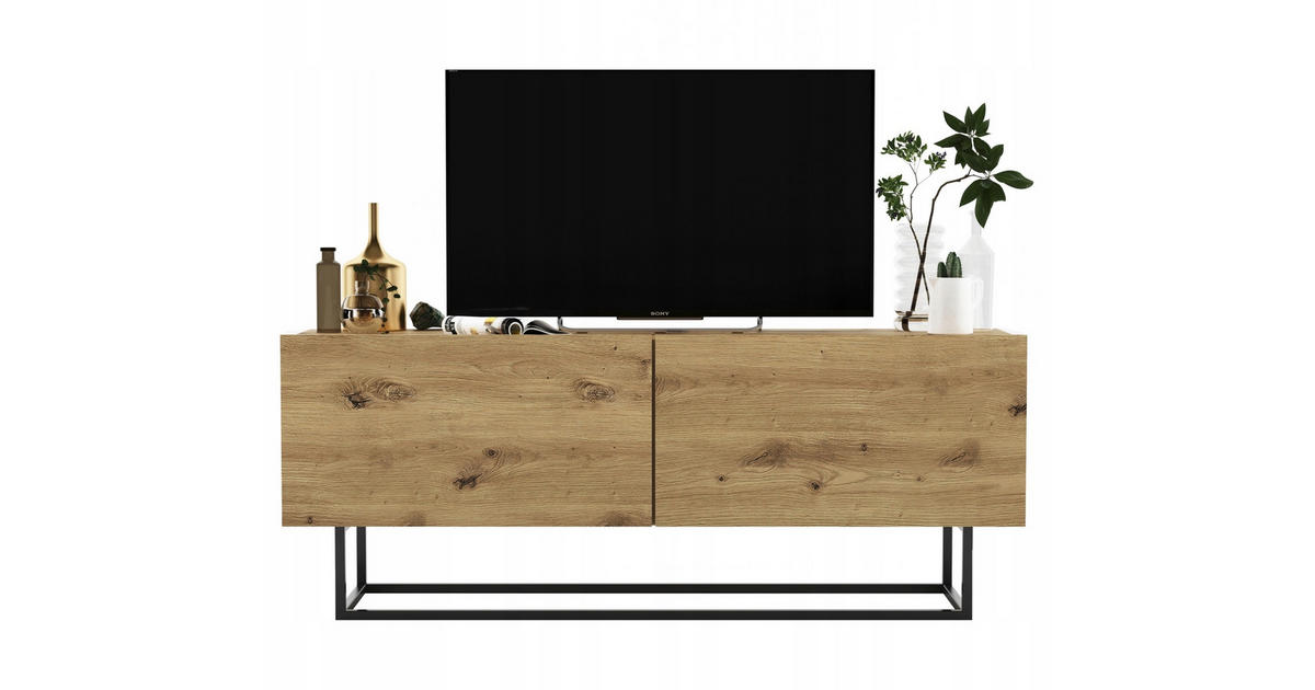 Meble Lindner TV-LOWBOARD Enjoy Artisan Eiche 120 cm mit Metallrahmen ...