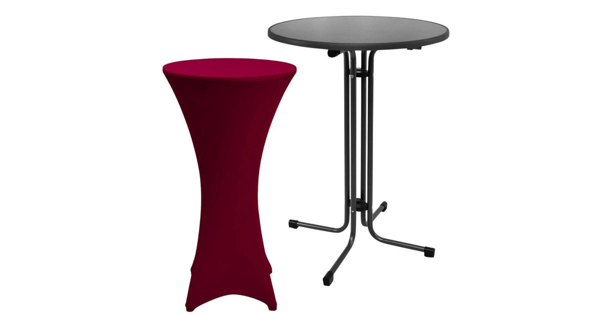 Beautissu STEHTISCH Sylt Ø 80cm Grau mit Stella Stehtischhusse Ø 80cm ...
