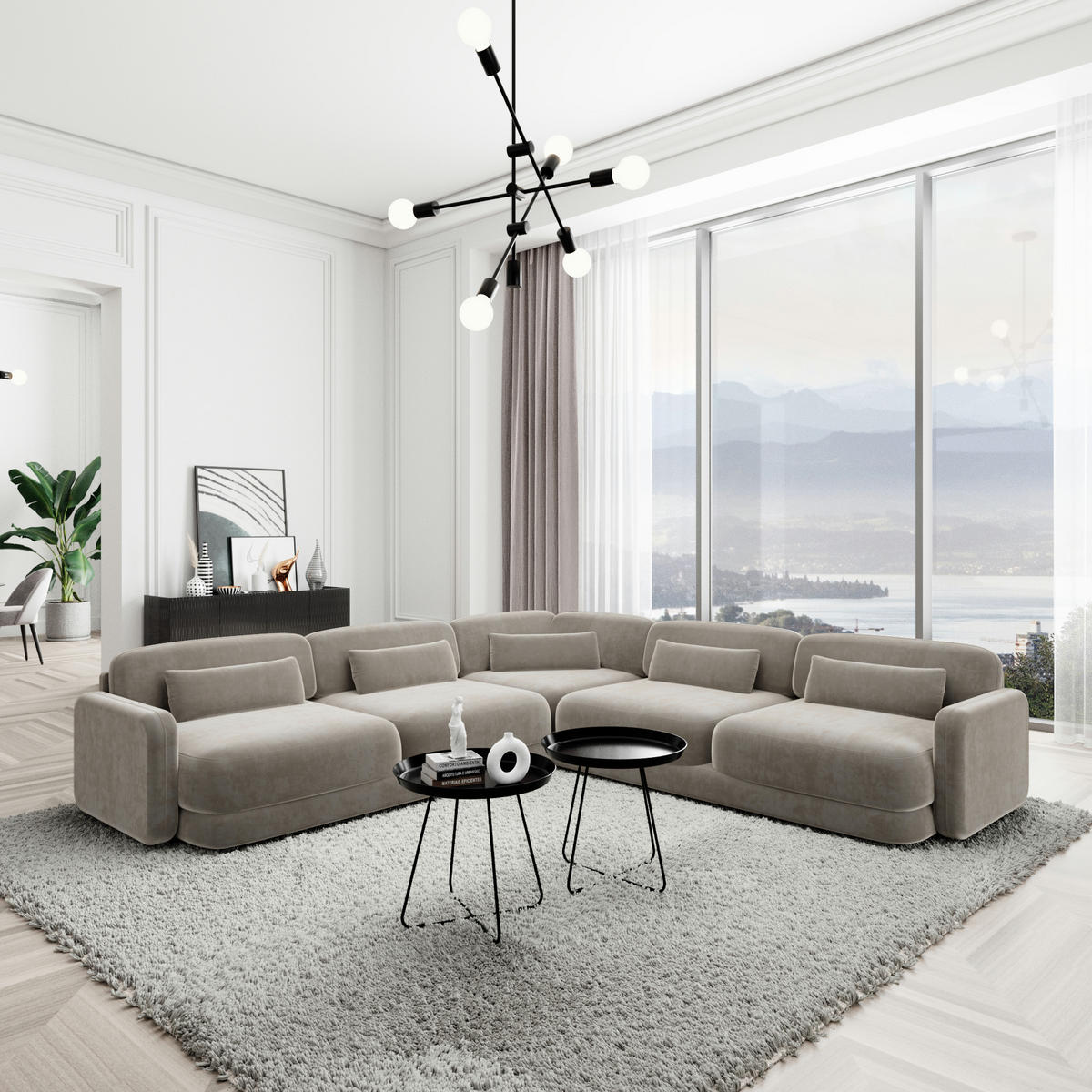 Gray l sofa store