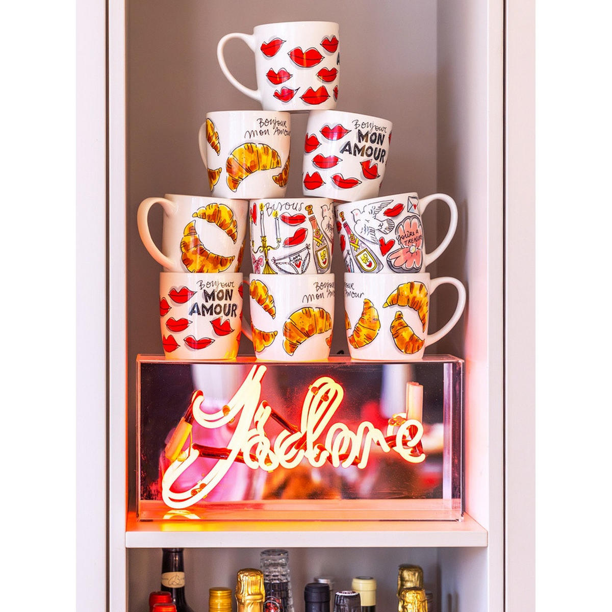 Blond Amsterdam CAPPUCCINO-BECHER Valentinstag Croissants in Bunt - 500 ...