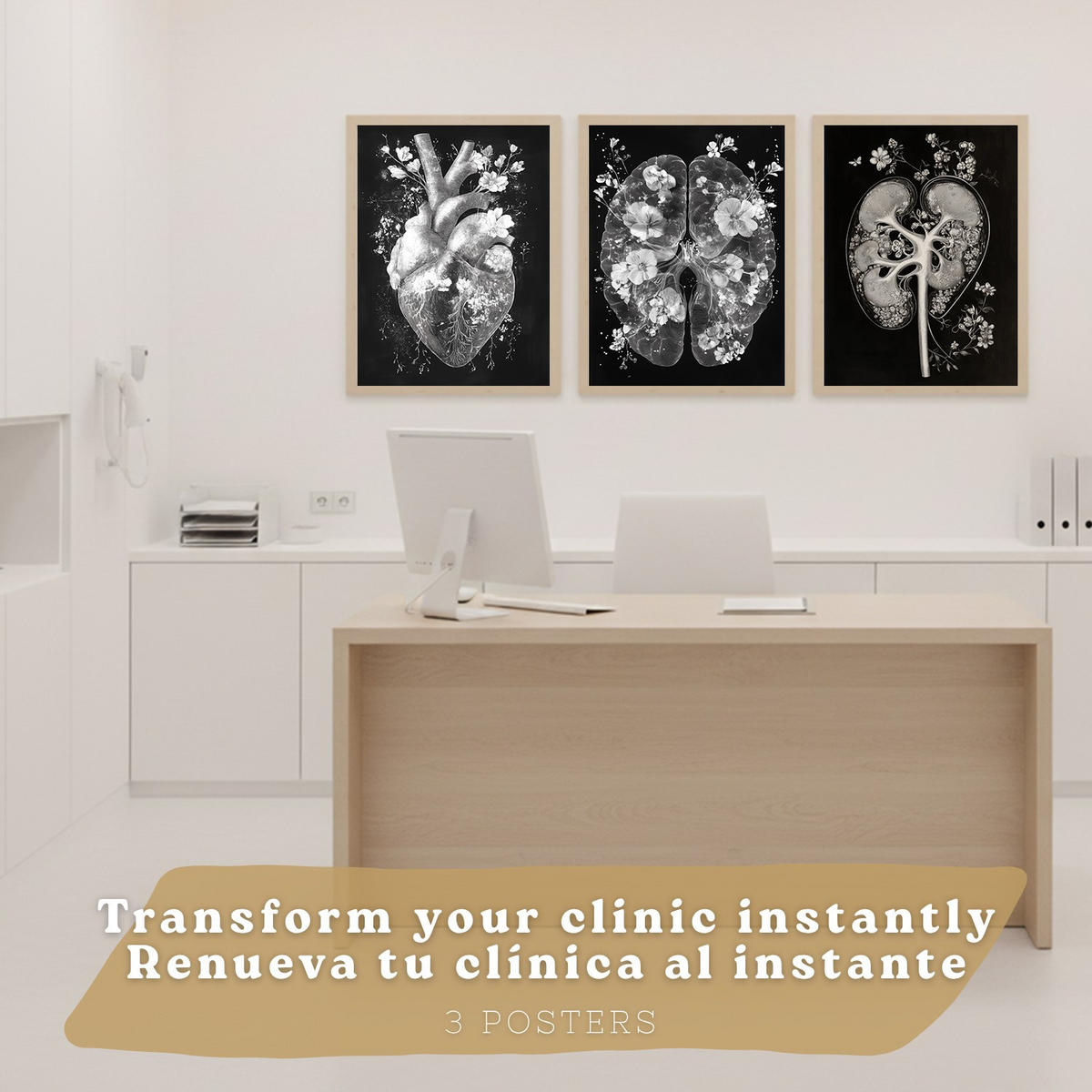 Nacnic POSTER Set aus 3 Anatomie Drucke und mit Inneren Organen Gehirn ...