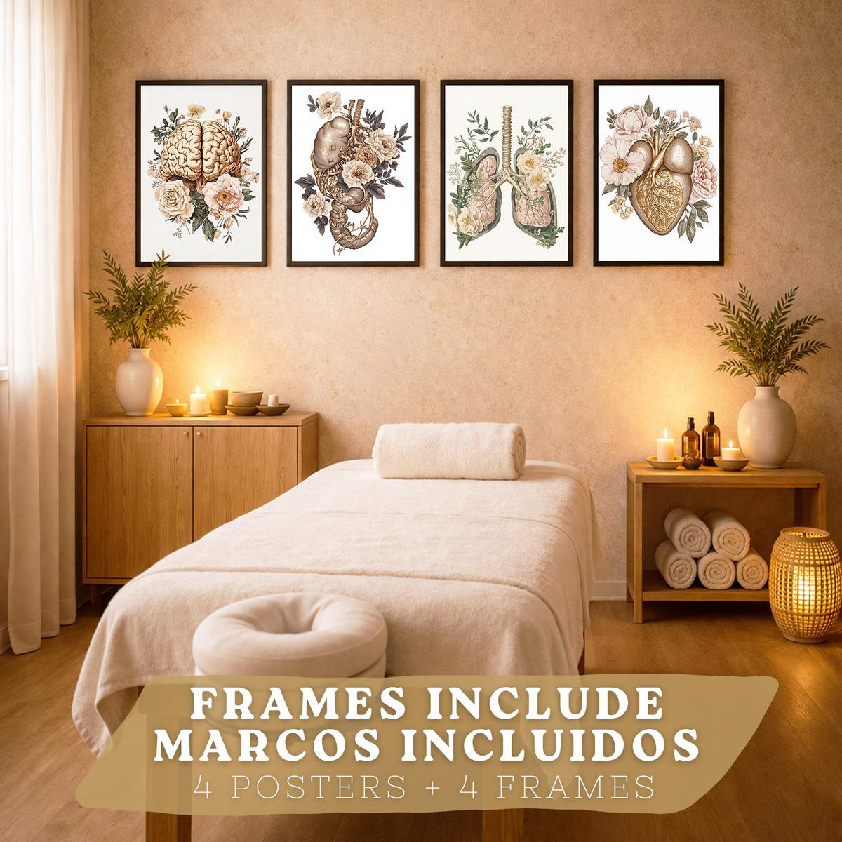 Nacnic POSTER Set aus 4 Körper Anatomie Drucke mit Gehirn Herz Lungen ...