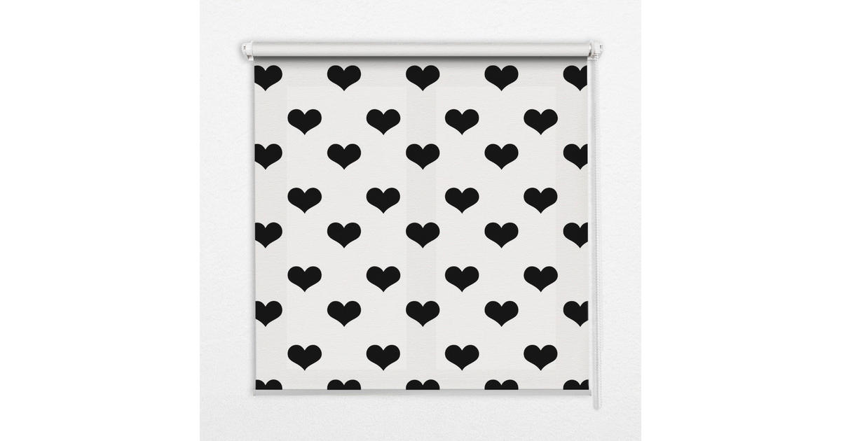 TULUP INNENROLLO - Fensterrollo - Rollo - 120x140 cm - Schwarze Herzen ...