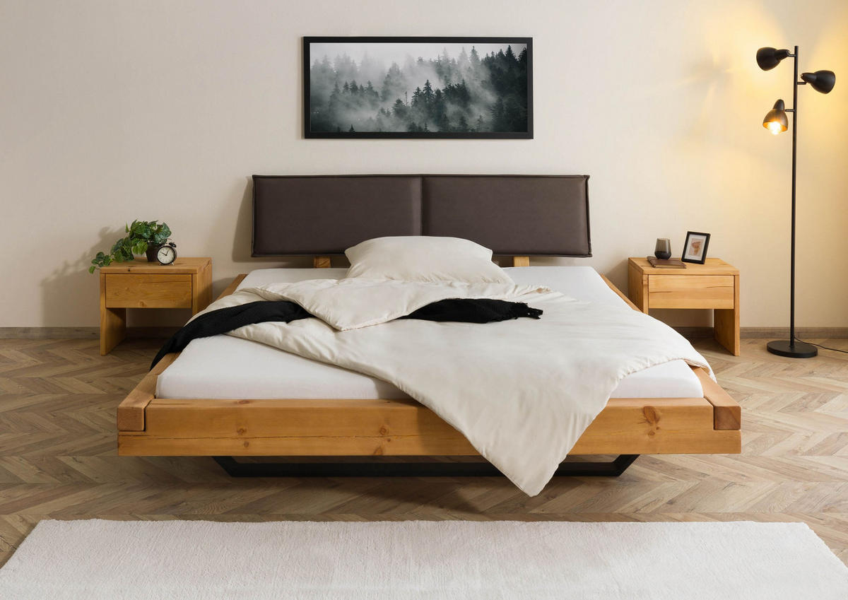 Massivmoebel24 BETT Massivholz Fichte 180 x 200 x 91 natur FICHTELBERG ...