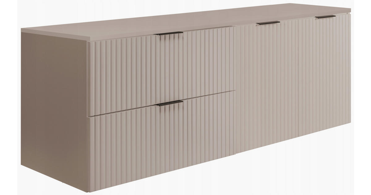 Rodan WASCHBECKUNTERSCHRANK FLOW + Platte Eiche Craft 140/57/46 cm ...