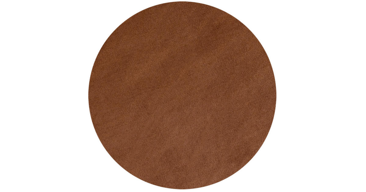 KADIMA DESIGN TEPPICH Kurzflor Waschbar LECH in Braun, einfarbig, Ø 120 ...