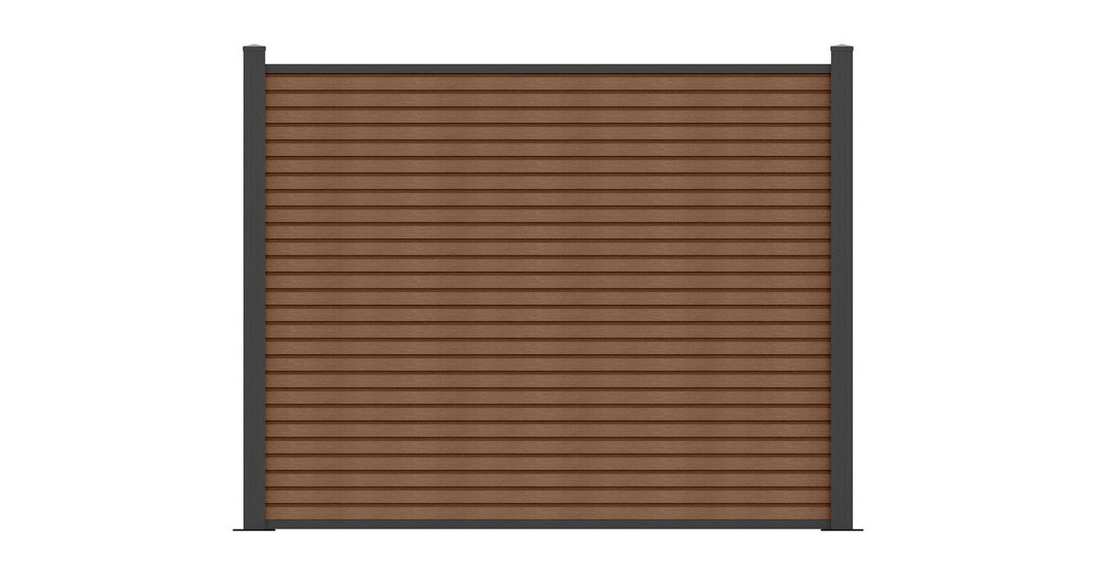Vente-Unique ZAUN - 176 cm x 2 cm - Verbundwerkstoff, Metall ...