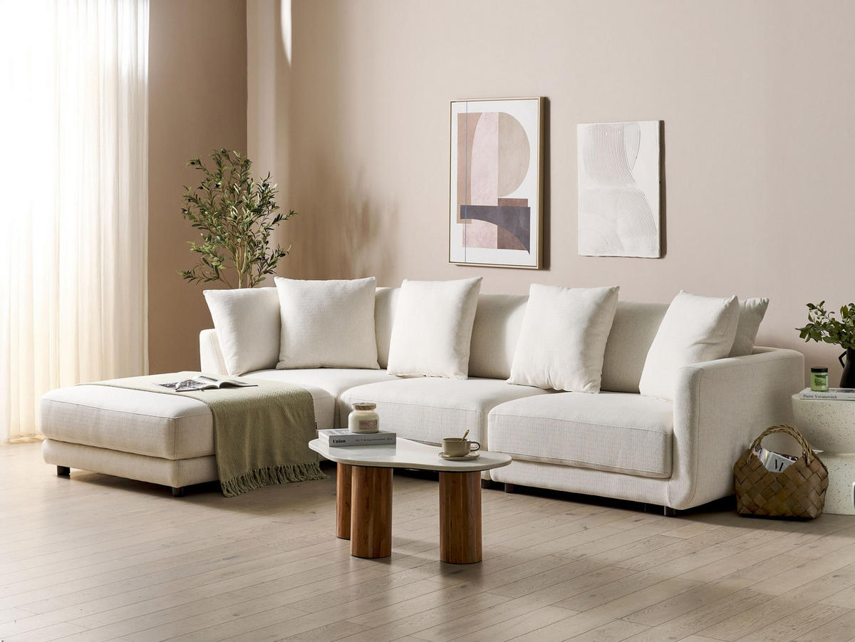 Off white l shaped sofa store