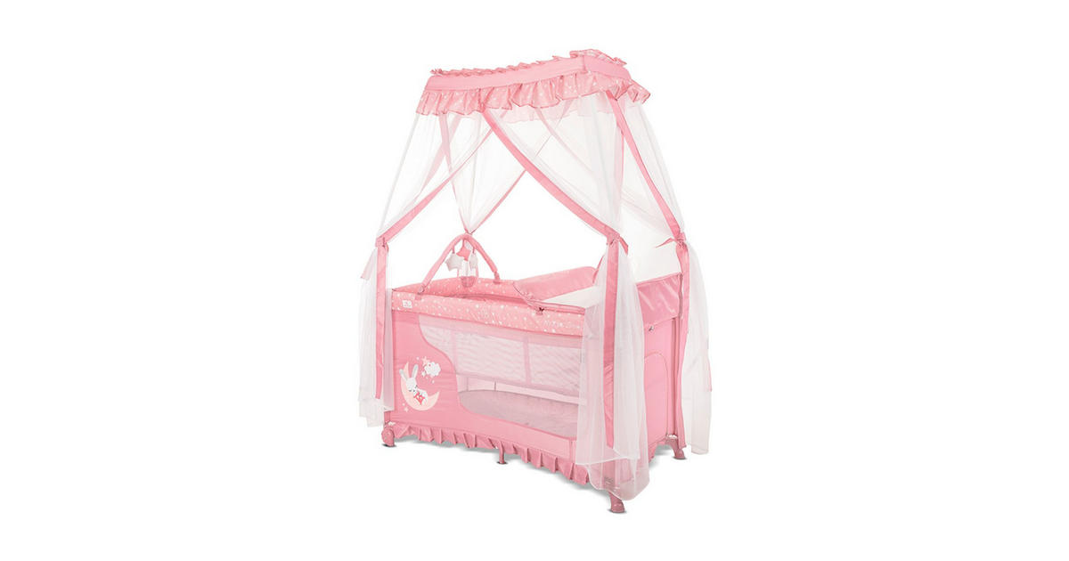 Lorelli REISEBETT Magic Sleep rosa Sterne 2 Ebenen Baldachin Mobile ...
