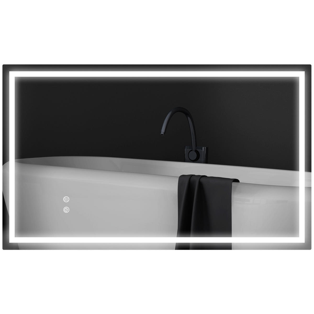 Vallsero BADEZIMMERSPIEGEL mit Wandbeleuchtung, Touch-Schalter, 3 ...