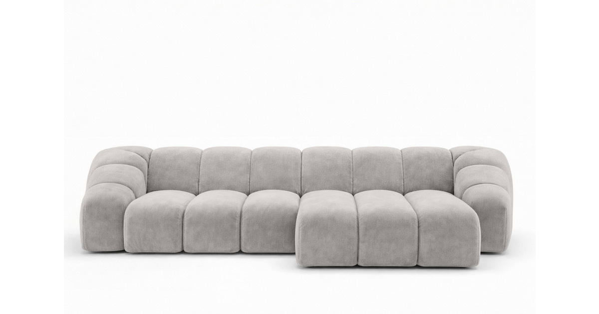Kaiser Möbel ECKSOFA Modulare L-Form, Veloursstoff Bluvel, Grau, Rechts ...