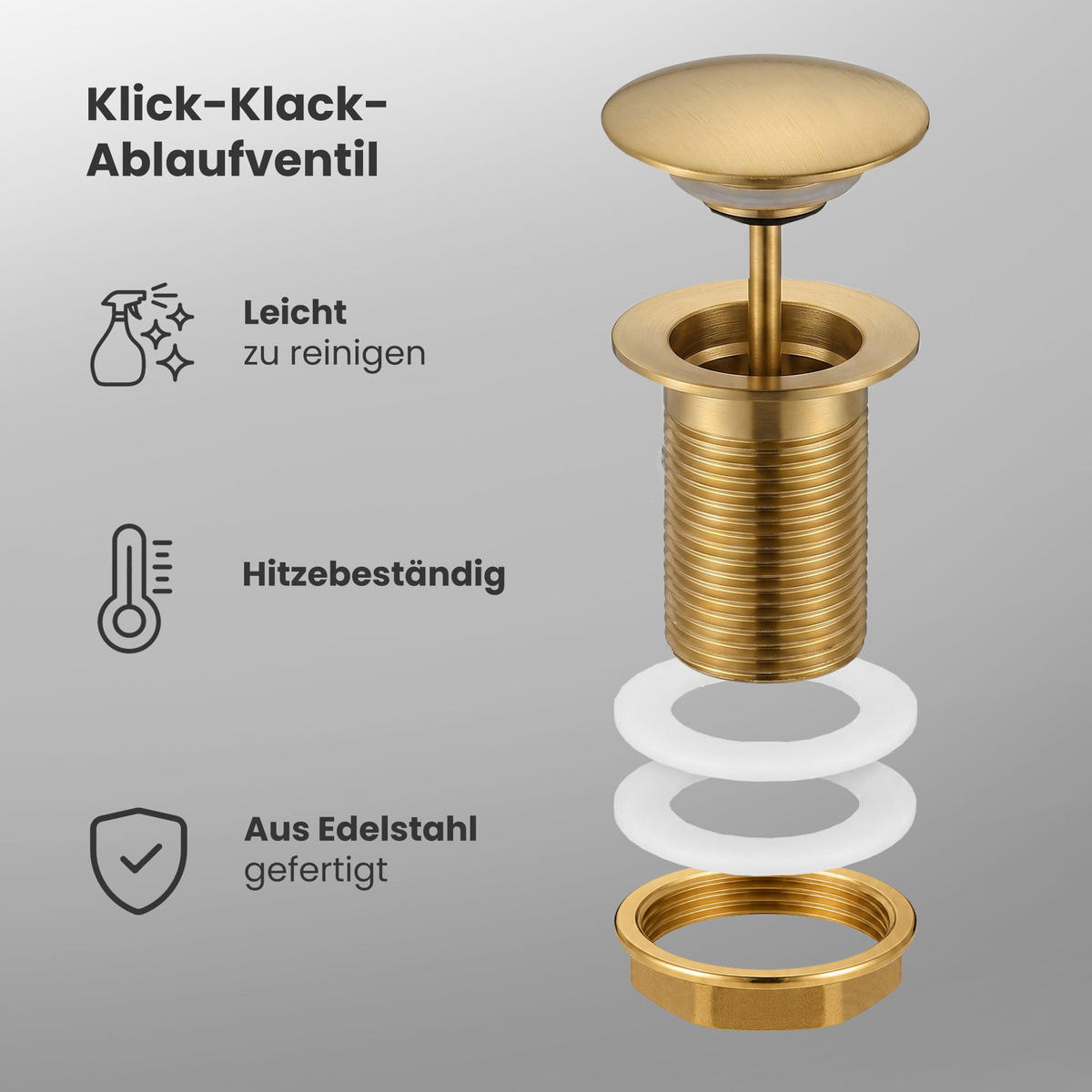 Akord CLICK-CLACK-ABLAUFVENTIL Gold jetzt nur online XXXLutz.de