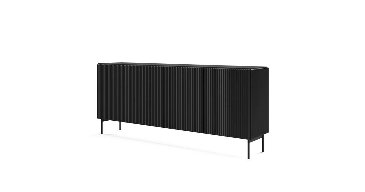 MASSENO SIDEBOARD TRATTO 195,2/81,2/39,8cm 4 Türen Schwarz online ...