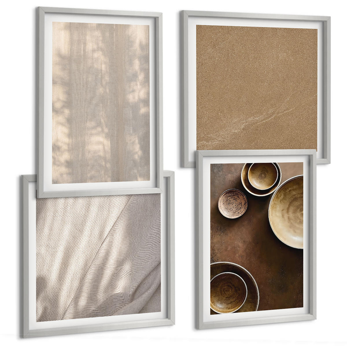 TULUP BILDER SET 4er Set - 50x50 cm & 40x60 cm Silberner Rahmen ...