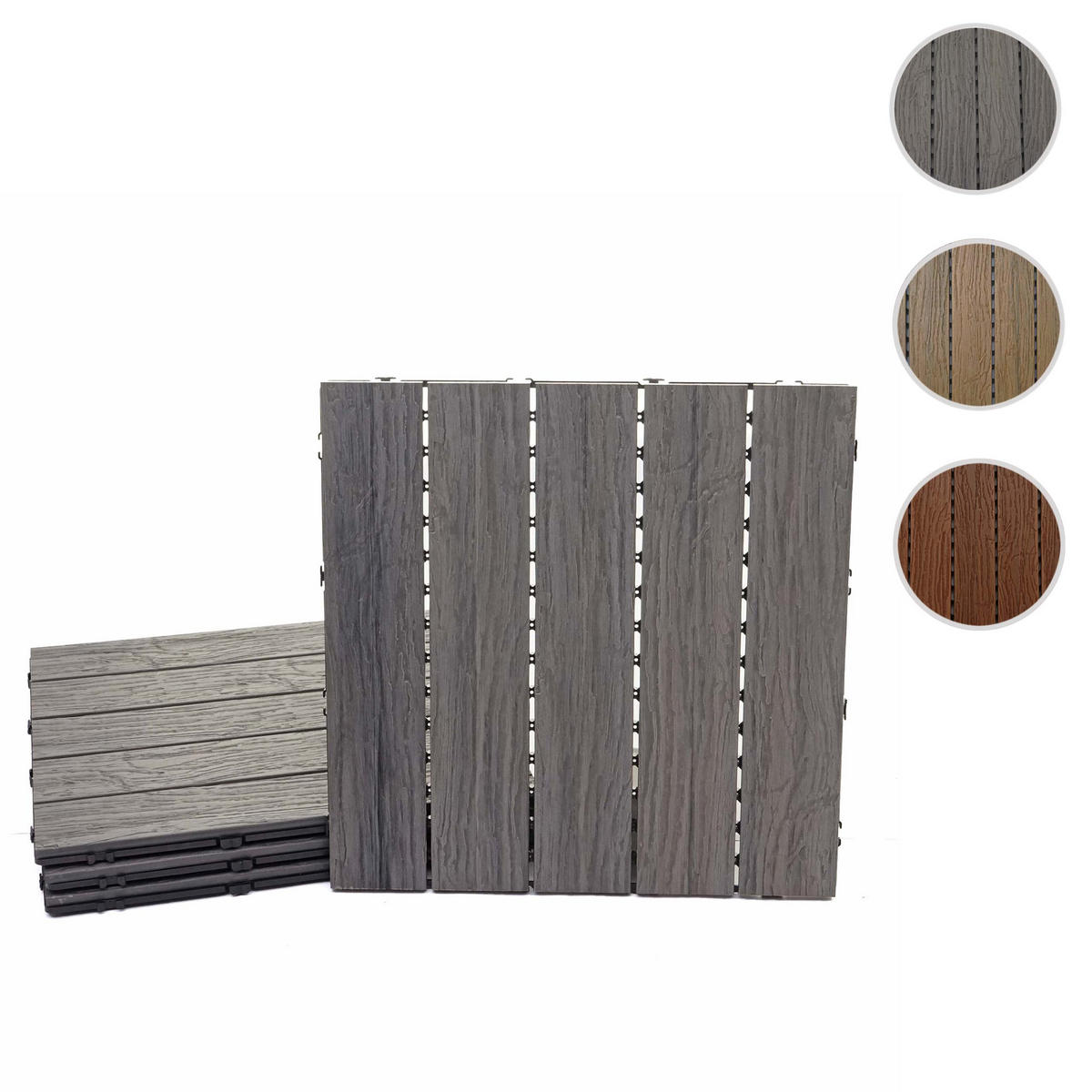 BERLINLODGE WPC BODENFLIESE 11x 30x30cm linear Antik-Braun jetzt nur ...